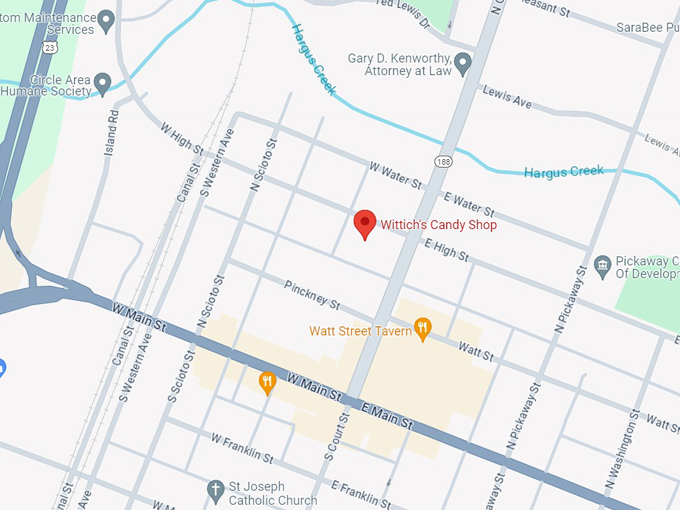 wittich's candy shop 10 map