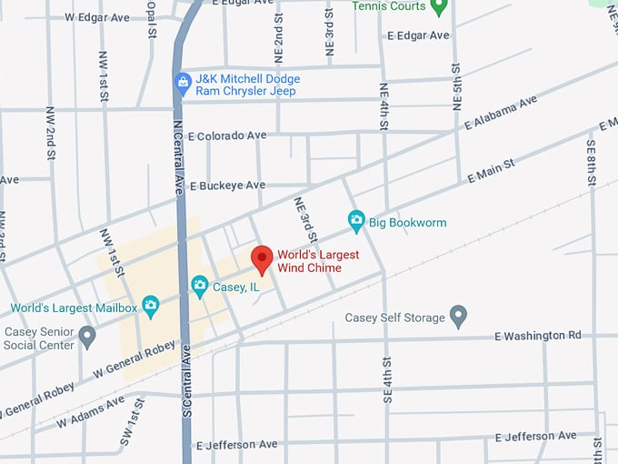 world's largest wind chime 10 map