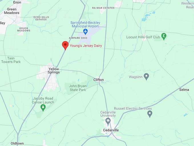 young's jersey dairy 10 map