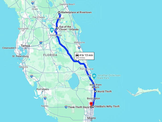 best thrift stores florida 11 map