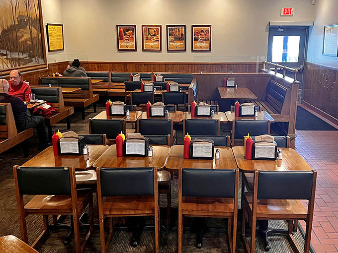 Classic diner seating where memories are made one burger at a time &ndash; no reservations required, just an appetite.