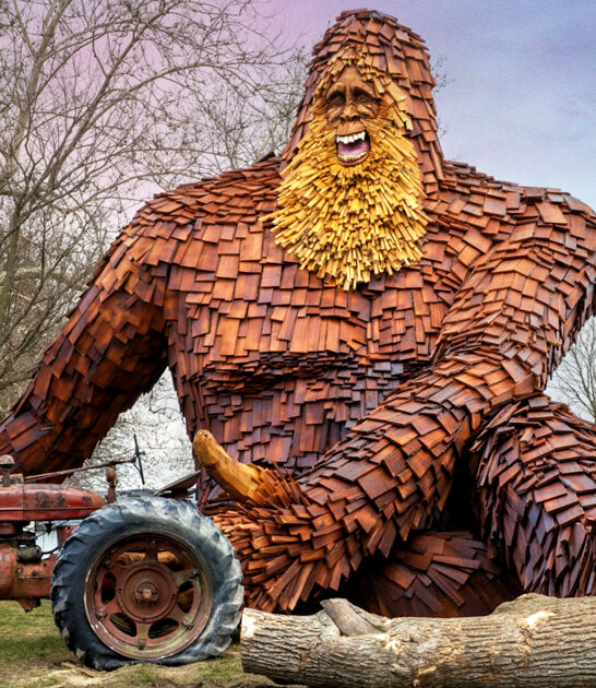 massive sasquatch sculpture ohio ftr