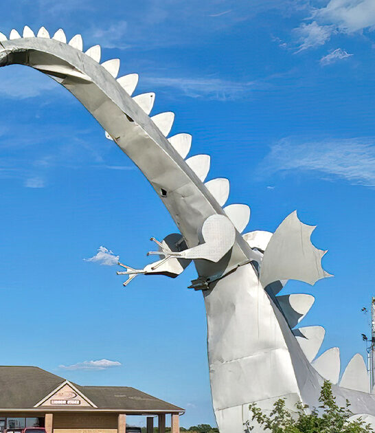 odd dragon sculpture illinois ftr