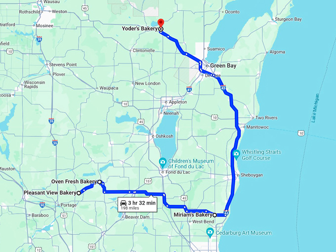 old fashioned bakeries wisconsin 10 map