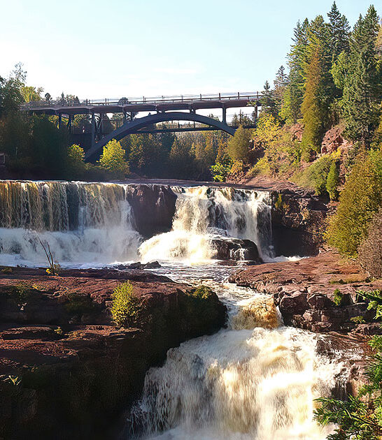 picturesque massive waterfall minnesota ftr