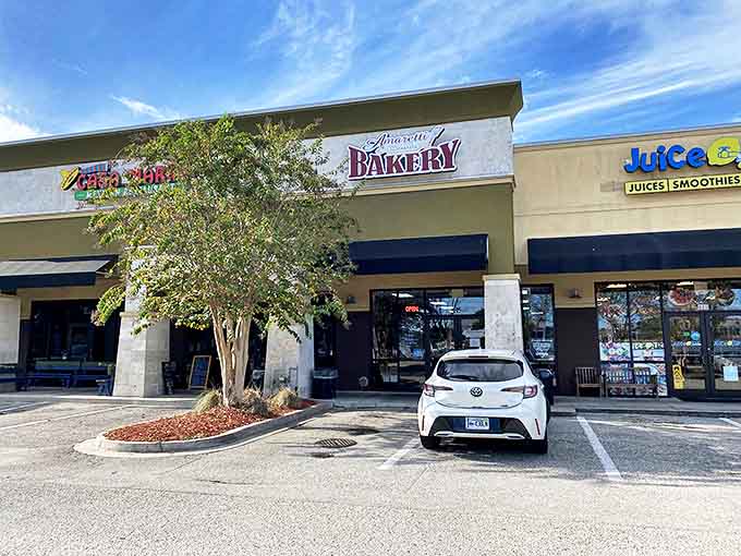 Nestled in this unassuming strip mall lies a sugar-filled wonderland that proves paradise sometimes hides between a juice bar and a taco shop.