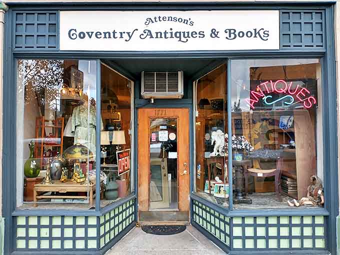 Attenson's Coventry Antiques & Books: Where time stands still but your heart races with anticipation of treasures waiting just beyond that vintage wooden door.