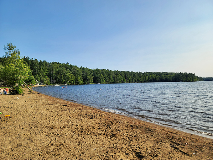 Damariscotta Lake stretches out like nature's welcome mat, inviting visitors to forget their troubles at the shoreline.