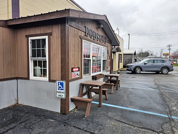 The unassuming wooden facade of Dodson's On Broadway hides culinary treasures that locals have cherished for years. Small place, enormous flavors!