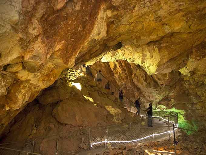 The entrance to Grand Canyon Caverns beckons like a portal to another dimension, minus the sci-fi special effects.