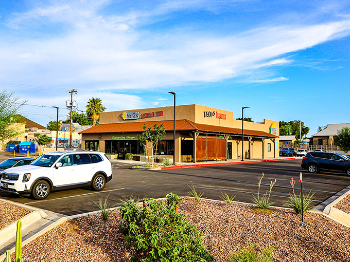 The unassuming exterior of Mr. G's belies the flavor explosion waiting inside. Like finding a diamond in a strip mall setting.