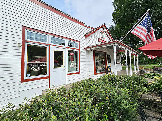 A slice of Americana with its crisp white siding and cherry-red trim, Selma's stands like a sweet sentinel guarding delicious memories and future joy.