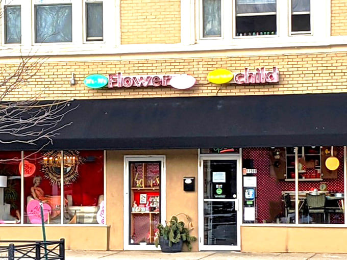 Where Valentine's hearts meet vintage treasures on Cleveland's Clifton Boulevard &ndash; a storefront that promises nostalgic adventures inside.