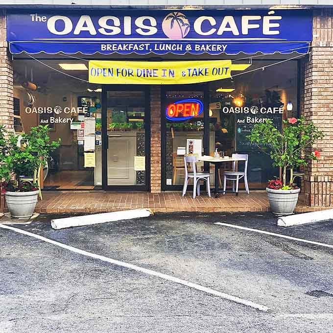 A blue-awning haven nestled in a Sarasota strip mall, proving that culinary treasures often hide in the most unassuming locations.