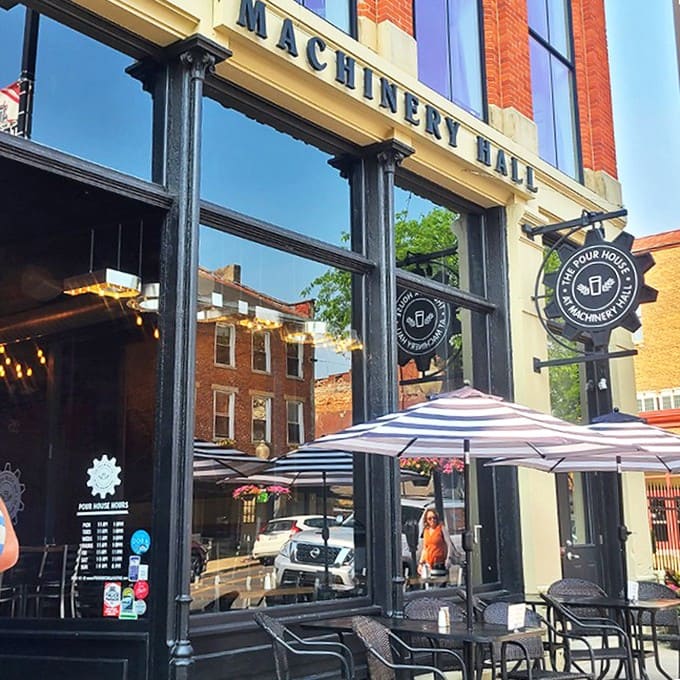 The Pour House at Machinery Hall: Historic brick façade meets modern gastronomy in downtown Chillicothe, where industrial heritage transforms into culinary magic.