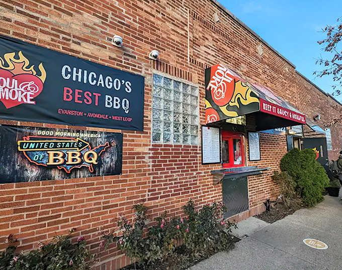 Brick and mortar barbecue heaven! Soul & Smoke's unassuming exterior hides smoky treasures within, proving the best spots don't need flashy facades.