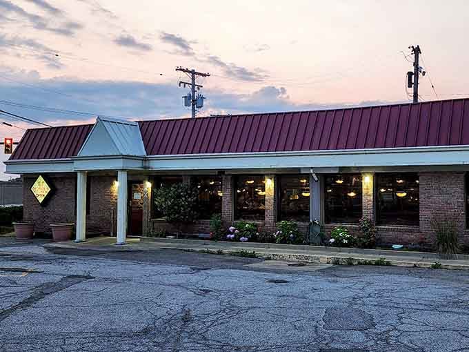 George's Kitchen stands proudly with its burgundy roof and brick facade &ndash; an unassuming exterior that belies the culinary treasures waiting inside.