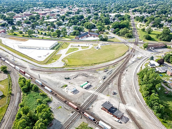 The Iron Triangle in all its glory: where three major rail lines converge to create a train spotter's paradise.