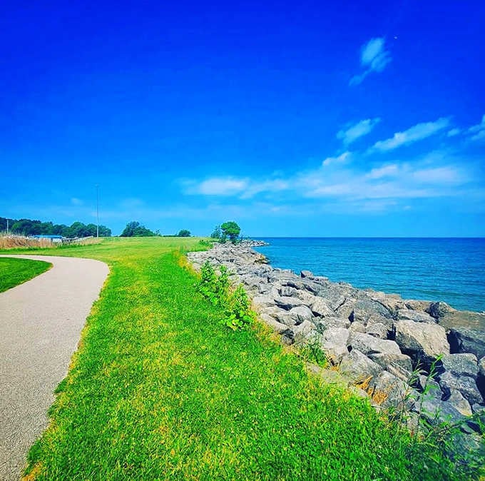 Where Lake Erie meets paradise: Geneva State Park's shoreline stretches like nature's welcome mat, inviting weary souls to exhale.