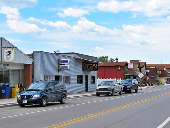 Hillman's charming main street offers a glimpse into small-town America where local businesses still have actual names, not corporate brands.