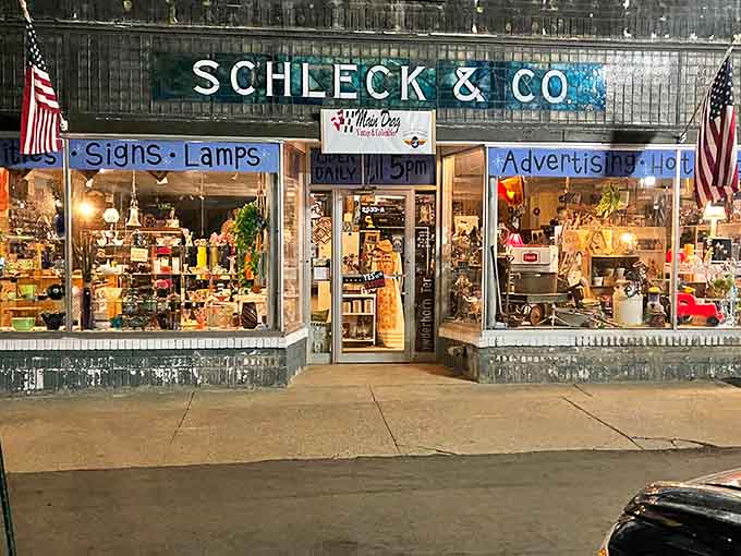 The unassuming storefront of Schleck & Co. belies the treasure trove within, like Clark Kent hiding his Superman cape.