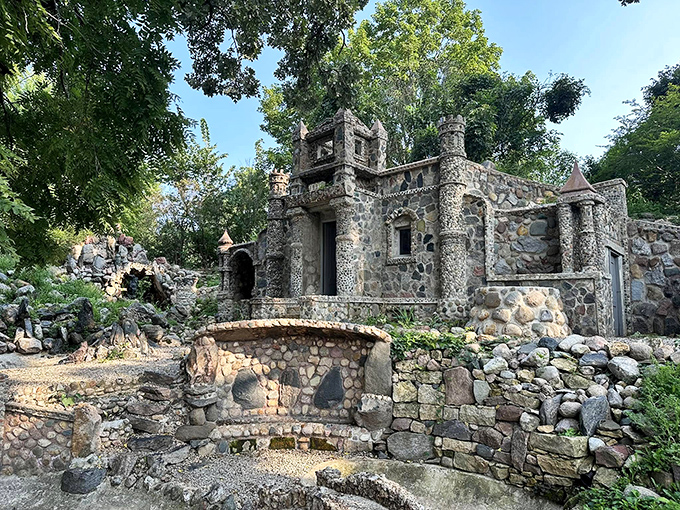This rock garden masterpiece transforms a quiet Albert Lea neighborhood into something straight out of a fairy tale, minus the talking animals but with better drainage.