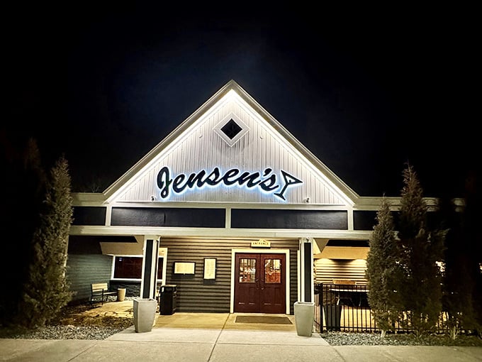 Jensen's welcomes you with a facade that promises good things inside, like a present you can't wait to unwrap.
