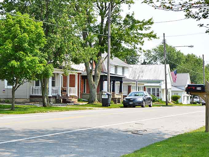 Main Street in Mount Cory whispers stories of simpler times, where American flags flutter and front porches invite actual conversation.