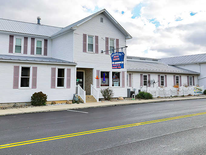 The unassuming white exterior of New Riegel Cafe hides a BBQ paradise within, proving great food doesn't need fancy packaging.