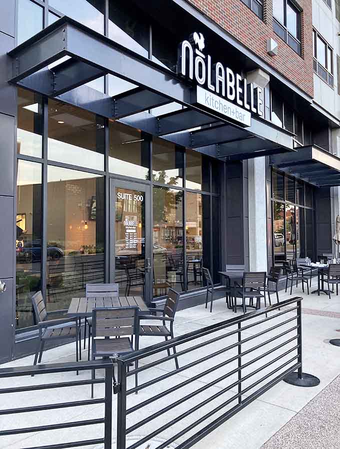 The sleek exterior of Nolabelle Kitchen + Bar beckons hungry diners with promises of farm-fresh goodness and that famous avocado toast everyone's raving about.