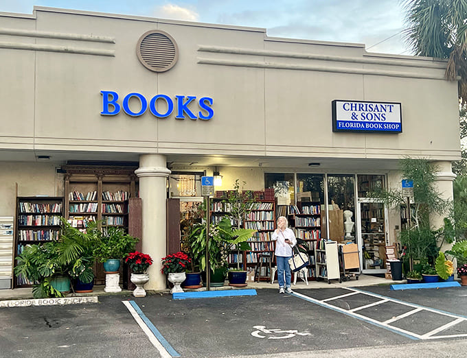 The unassuming exterior of Chrisant & Sons Florida Book Shop belies the literary wonderland waiting inside for curious bibliophiles.