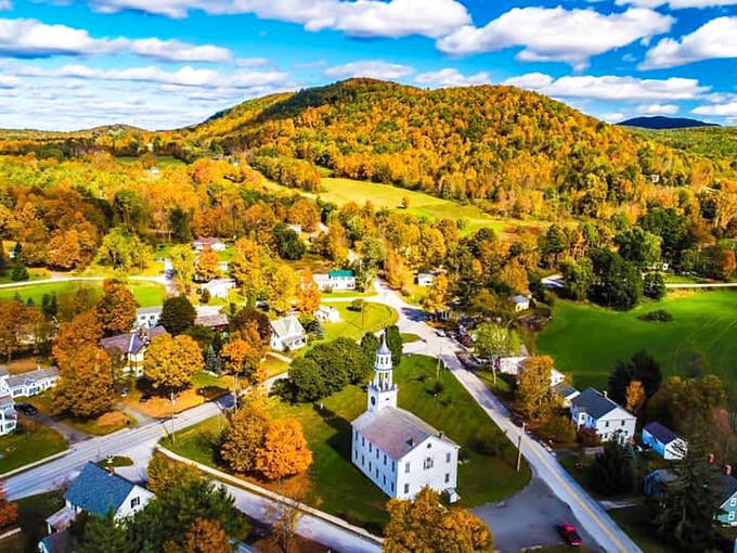Autumn paints Poultney in a palette that would make Monet jealous, with the white church steeple standing like an exclamation point amid nature's color explosion.