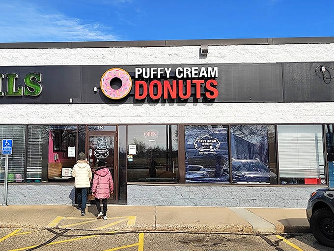 The unassuming storefront of Puffy Cream Donuts belies the sugary magic happening inside this Eagan treasure.