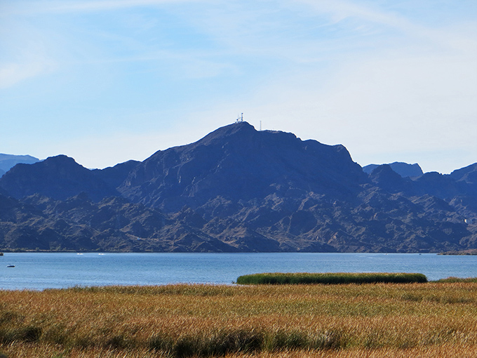 The majestic silhouette of River Island State Park's mountains embraces the Colorado River like an old friend welcoming visitors to paradise.