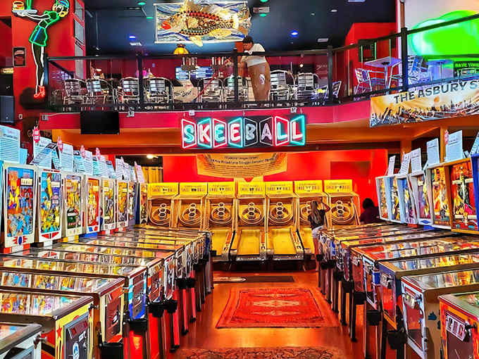 Step into a neon wonderland where time stopped somewhere between Pac-Man fever and the invention of smartphone thumb syndrome.