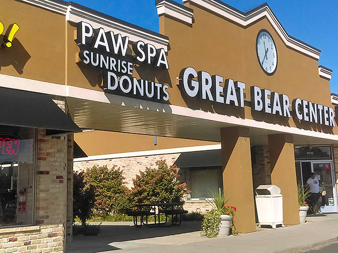 Sunrise Donuts stands proudly in its strip mall home, a beacon of fried dough delight for early risers and sweet-toothed enthusiasts alike.