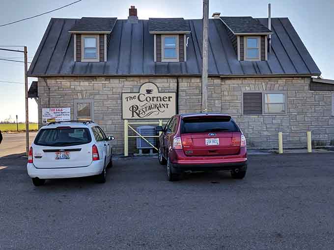 Standing proud on its corner perch, this stone-faced charmer looks like it's been feeding hungry folks since forever, and doing it right.