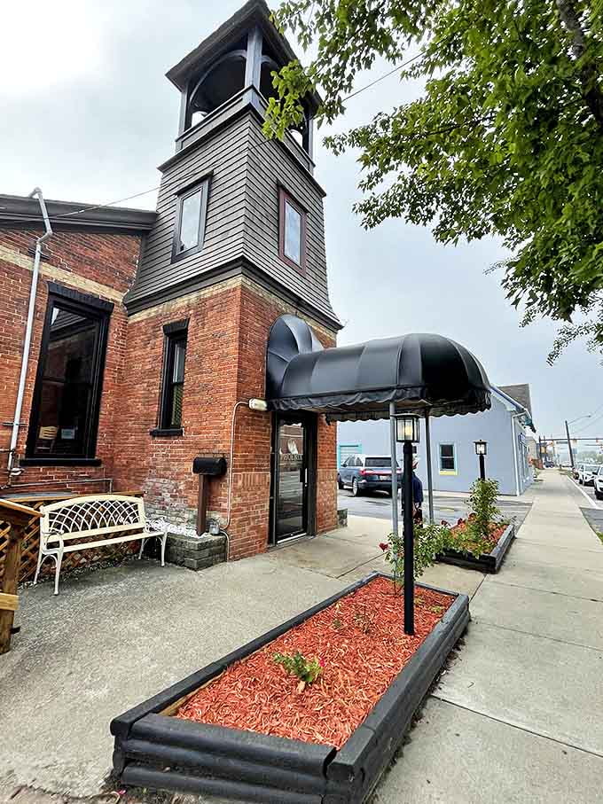 That charming brick tower and welcoming awning mark the entrance to South Haven's worst-kept secret, where locals hope you'll just keep walking.