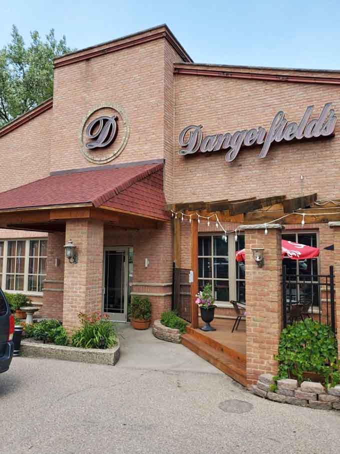 The brick exterior and welcoming entrance promise the kind of meal that makes you glad you left the house.