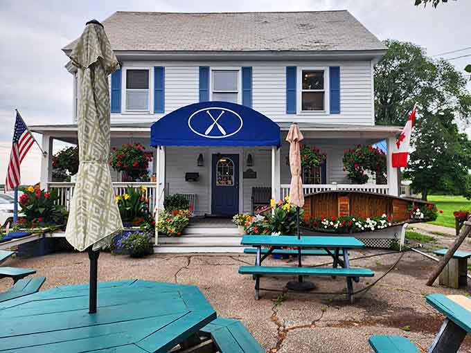 This charming converted house with its welcoming porch and turquoise picnic tables looks more like a beloved home than a restaurant, which is exactly the point.