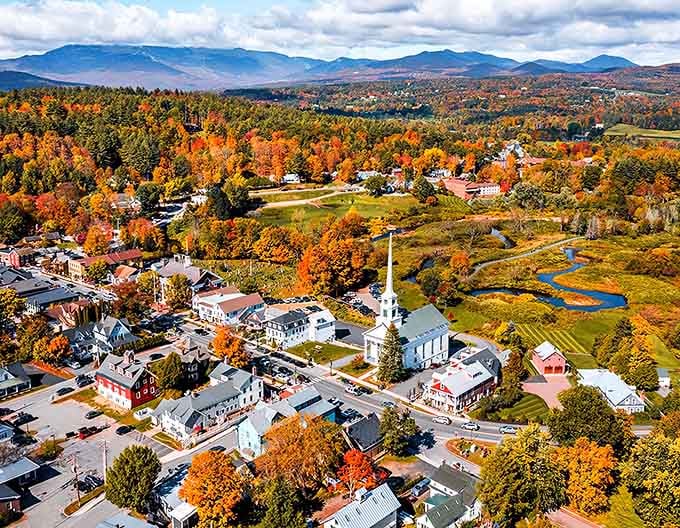 When Mother Nature decides to show off, this is what happens: a Vermont town wrapped in autumn's finest work.