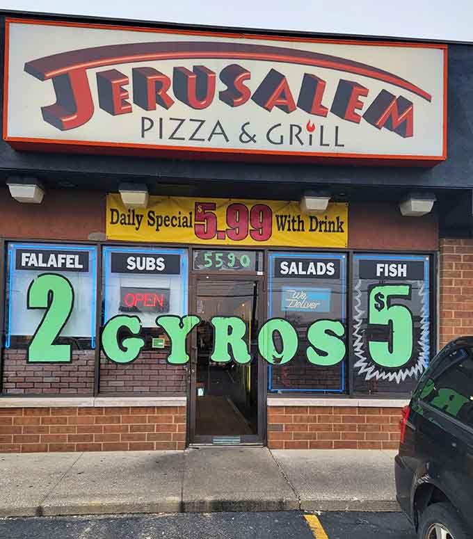 That neon "GYROS" sign isn't subtle, but when you're this good at making them, subtlety is overrated anyway.