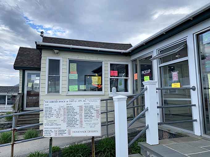 The charming exterior promises fresh seafood and ocean views, like a postcard that also happens to serve incredible food.