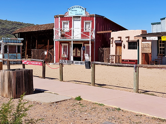The welcoming entrance to Pioneer Arizona Living History Museum, where the Wild West comes alive without the inconvenience of actual dysentery.