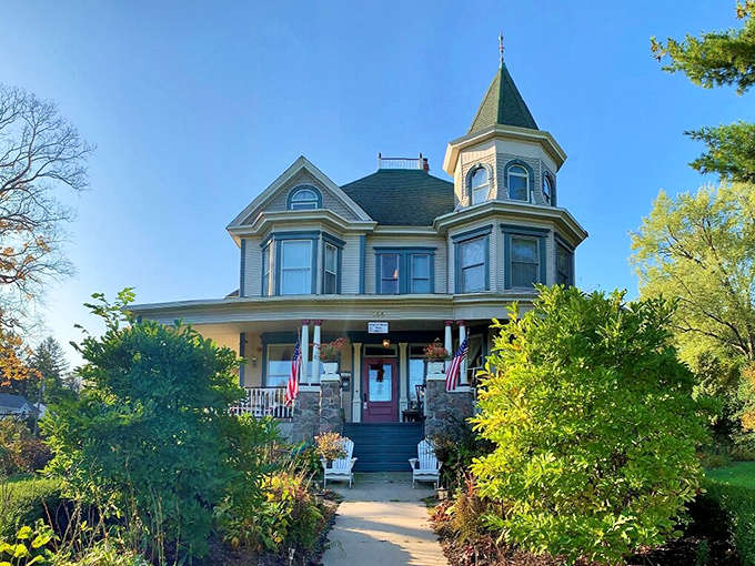 That turret alone is worth the trip, rising like something from a storybook where everyone lives happily ever after and nobody has to deal with traffic.