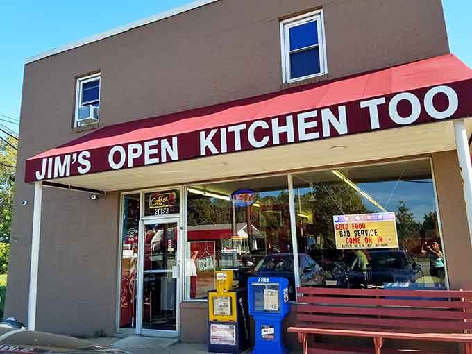 That pink awning is your beacon of hope on a hungry morning, calling you home to breakfast bliss.