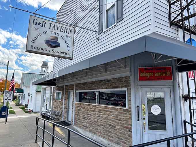 The unassuming exterior of G & R Tavern hides decades of delicious secrets and legendary sandwiches within.