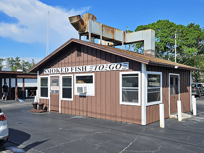 The unassuming exterior of Ted Peters belies the smoky treasures within &ndash; that rooftop smoker isn't just for show, folks!