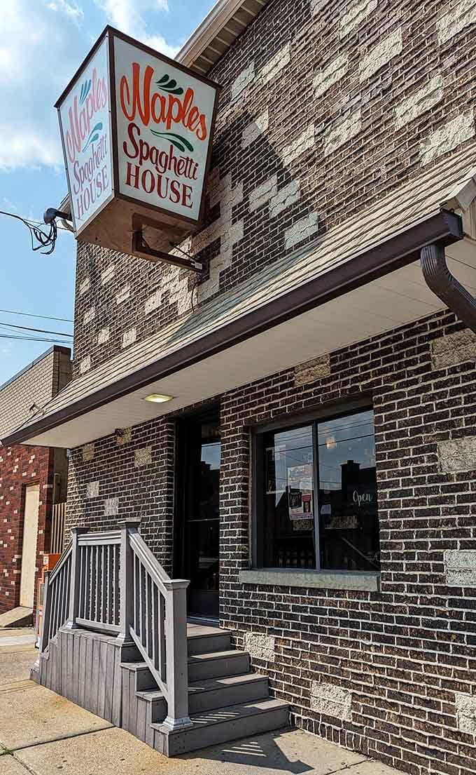 That cheerful sign and brick exterior promise something special, and spoiler alert: they deliver on that promise spectacularly.