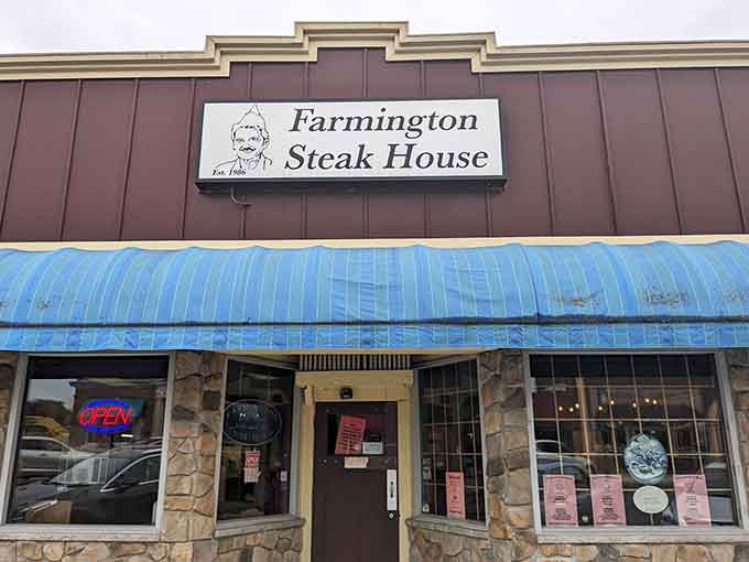 The unassuming exterior hides one of the Midwest's best-kept culinary secrets, proving you can't judge a steakhouse by its storefront.